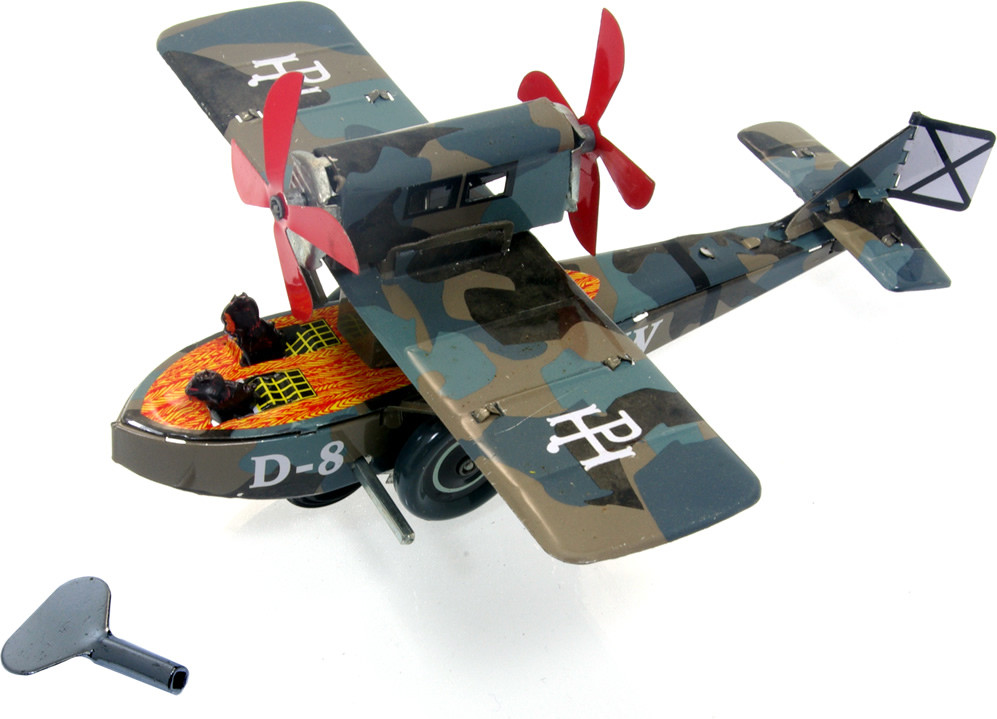2-man propeller plane - Trains / planes - Tin toys